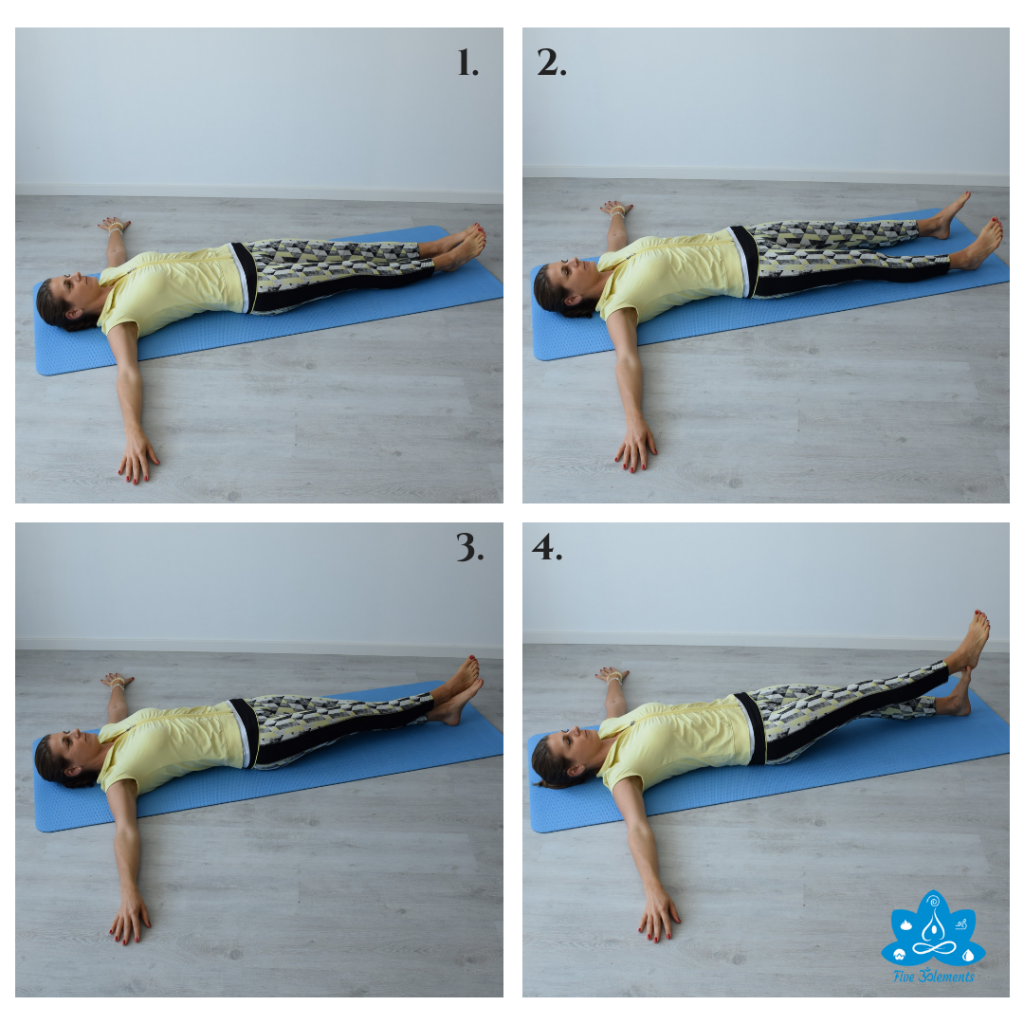 Zostava spinálnych cvičení v ľahu na chrbte | Five Elements Yoga